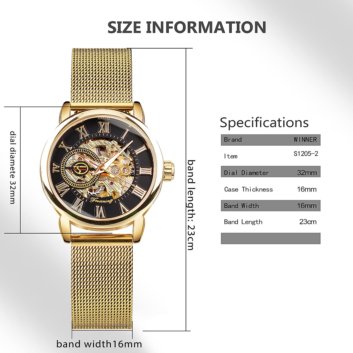 FORSINING Steampunk Watches Women's Skeleton Watch Golden Mechanical Watch for Women Minimalist Retro Design Staempunk Mechanical Skeleton Wrist Watch Transparent