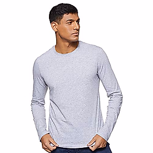 A|X Armani Exchange Men's Basic Long Sleeve Jersey Crew Neck Tee, Heather Grey, Large
