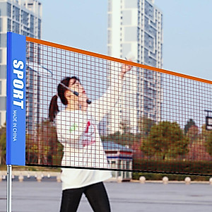 Badminton Net, Pickleball Net Badminton Net 2 in 1 Portable Height Adjustable Badminton Net Easy Setup Volleyball Net Standard Size Replacement Portable Mesh Net Tennis Pickleball Training 3.1 meters
