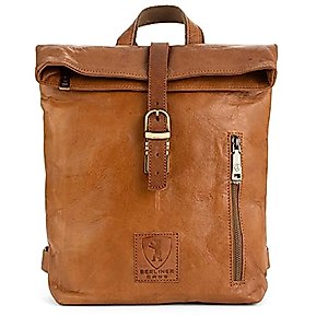 BERLINER BAGS Vintage Leather Backpack Seattle, Women’s Rucksack for Work, School, Cycling - Brown