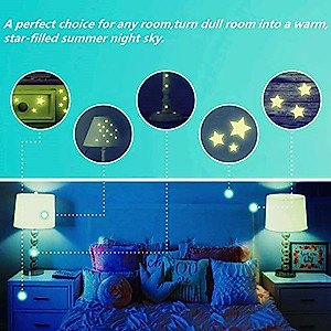 Aooyaoo Glow in The Dark Stars Wall Stickers, Glowing Stars for Ceiling and Wall Decals, 3D Glowing Stars,Excluding The Moon，Perfect for Kids Bedding Room or Party Birthday Gift(452Pcs, Green)