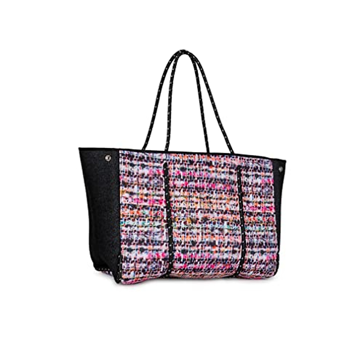 Haute Shore - Greyson Coco Neoprene Tote Bag w/Zipper Wristlet Inside, Black, One_Size