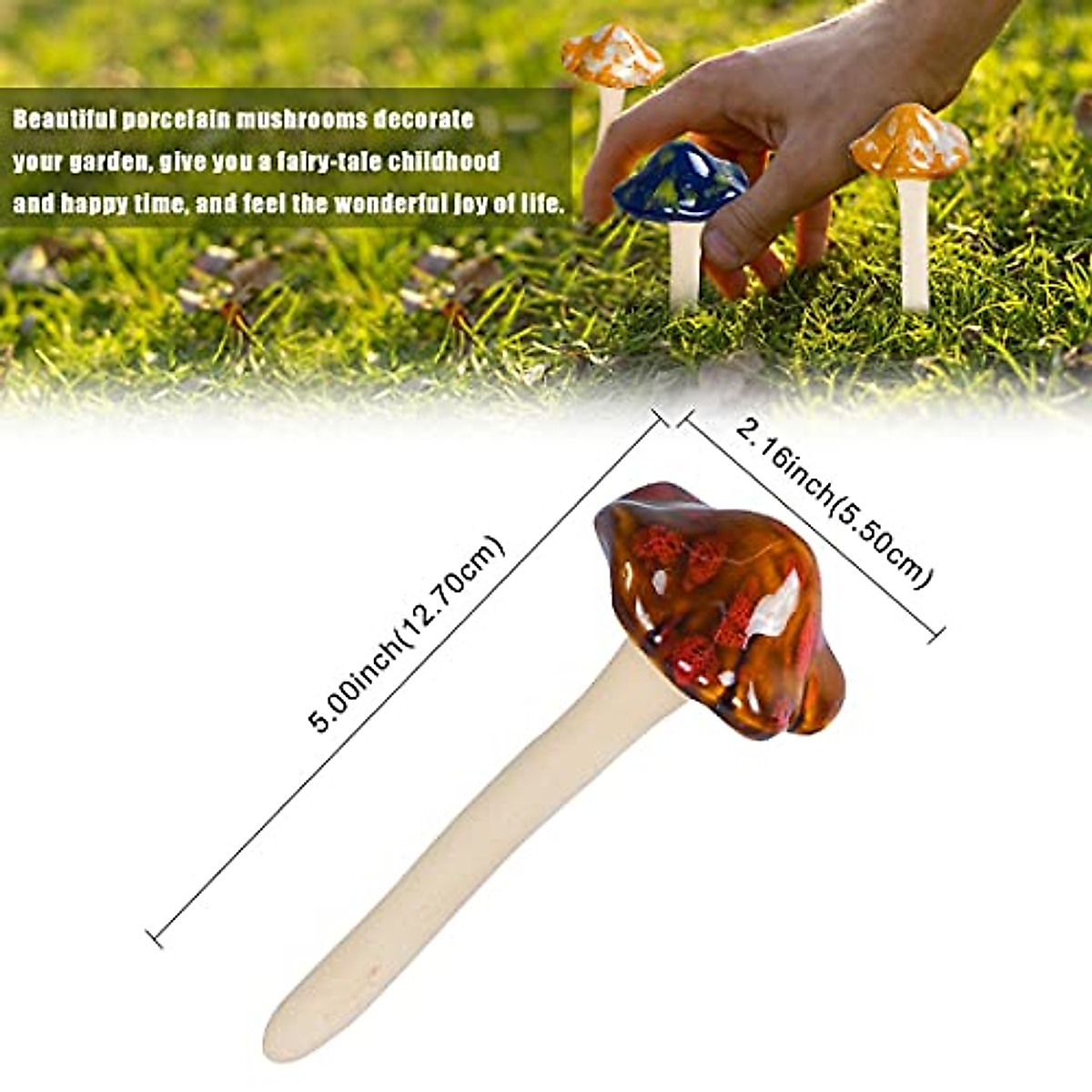 Garden Decor Mushrooms, Mushroom Pots for Yard Fairy Garden Decoration DIY Ornament for Dollhouse Potting Shed Flowerpot Plants Lawn Garden Outdoor Resin Statue