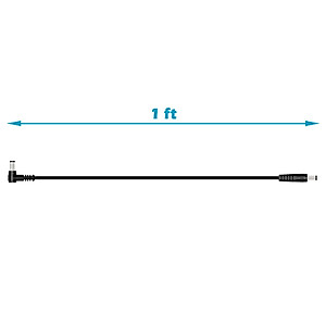Fancasee (2 Pack 1 ft 5.5mm x 2.5mm Male to Male 90 Degree Right Angle DC Power Adapter Cable Cord for IP Camera CCTV Surveillance Security Camera LED Strip DVR Router Invoice Printer
