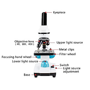 QDLZLG Zoom 2000x Biological Microscope monocular Student Laboratory Lab Education LED USB
