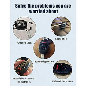 2Pcs Replacement Key Fob Shell Keyless Entry Remote fits Honda Accord 2012 2011 2010 2009 2008 2007 2006 2005 2004 2003 / Pilot/CR-V/Civic EX 2006-2013