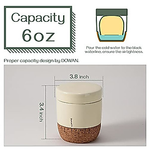 DOWAN Butter Crock for Counter, Butter Keeper with Cork Bottom and Waterline, French Butter Dish with Lid for Home Kitchen Decor, Ceramic Gift, Beige