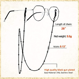 Black Chain for Glasses Women Sunglasses Chains Lanyard Chains