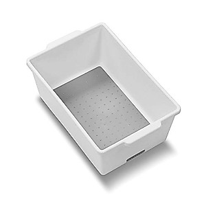 madesmart Classic Small Deep Bin - White | CLASSIC COLLECTION | Heavy-duty | Non-slip Lining and Rubber Feet | BPA-Free