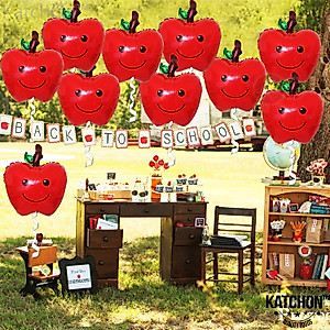 KatchOn, Apples Balloons for Back to School Decorations - 21 Inch, Pack of 10 | Back to School Balloons for Welcome Back to School Decorations | Back to School Supplies Apples Decorations Classroom