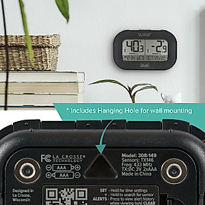 La Crosse Technology 308-04747-INT Wireless Refrigerator/Freezer Kitchen Thermometers with Magnetic Back