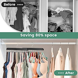 Kalimdor Bra Hanger for Closet 2 Pack, Tank Top Hanger 20 Hooks Capacity Foldable Wood Space Saving Hanger Closet Organizers and Storage for Dorm & Apartment for Lingerie,Tank Top, Bra, Scarf etc.