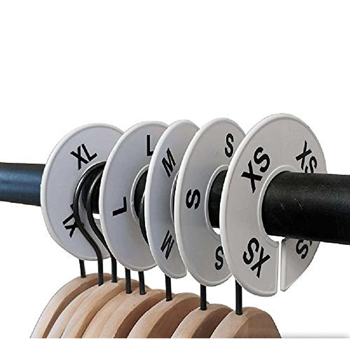 UUYYEO 10 Pcs Round White Clothing Rack Size Dividers Hangers Closet Dividers