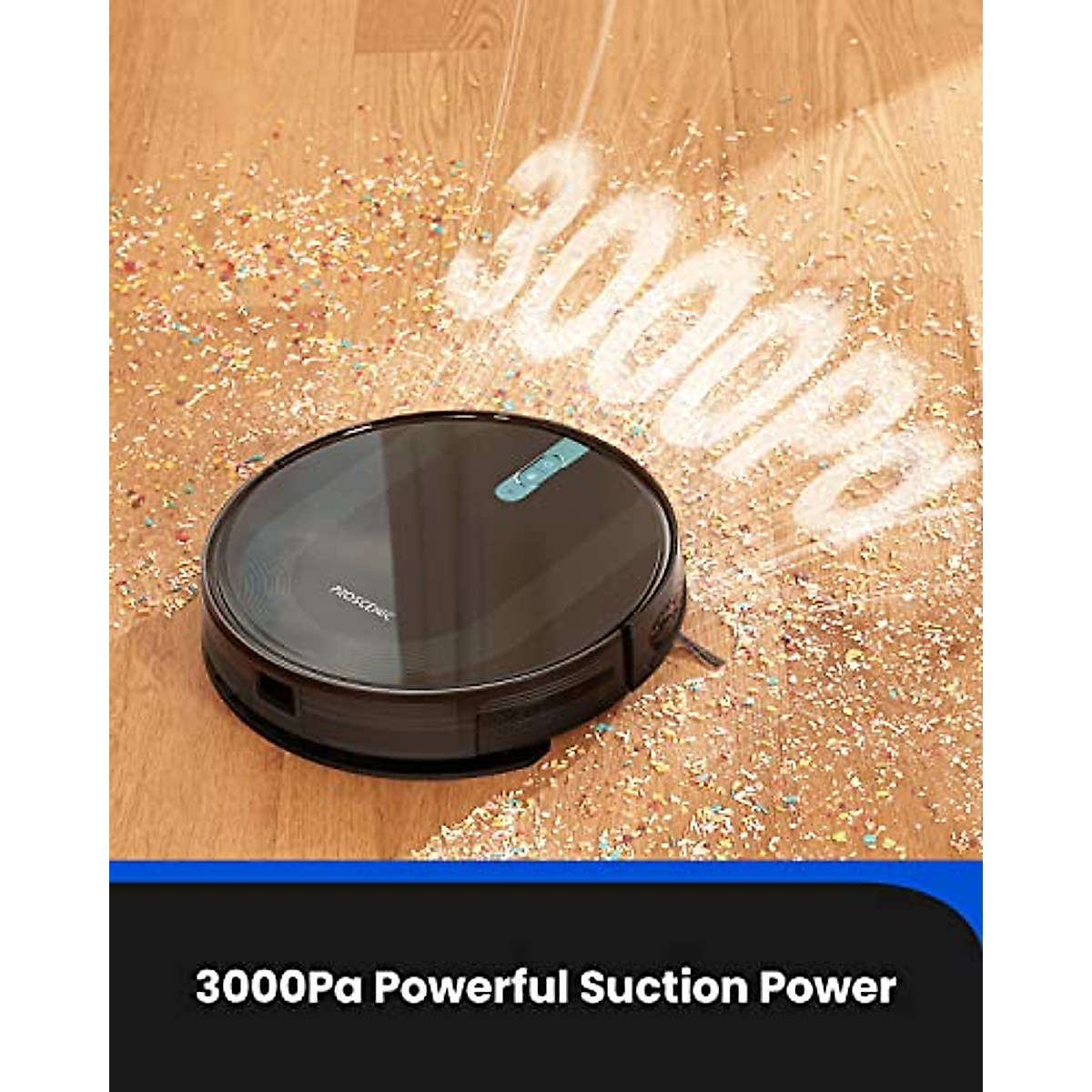 Proscenic 850T Robot Vacuum Cleaner, Wi-Fi Connected Robot Vacuum and Mop, Works with Alexa & Google Home, 3-in-1 Robotic Vacuum with 3000Pa Strong Suction on Carpets and Hard Floors, Boundary Strip