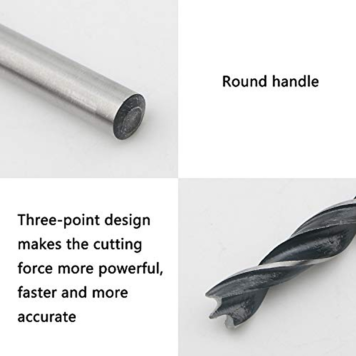 Rowiz 8PCS Brad Point Drill Bits 3-10mm Spiral Twist Wood Drill Bits Set For Soft, Hard, Veneered And Laminated Wood Mdf Acrylic