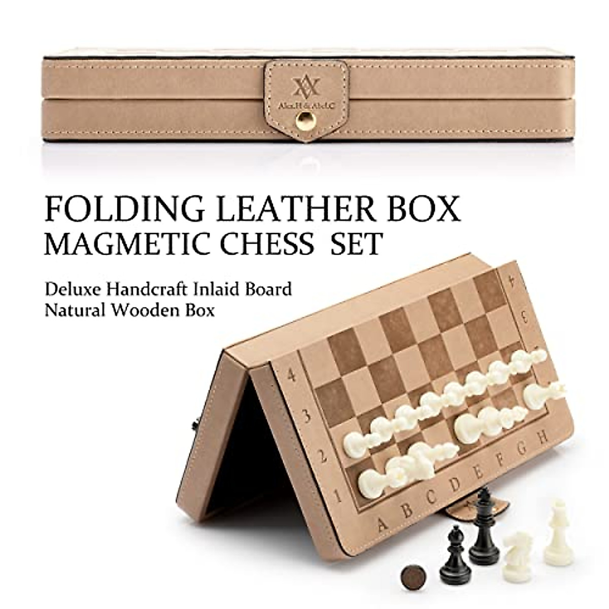 A&A Magnetic Travel Chess Set w/Folding Chess Board, Educational Toys for Kids and Adults - 8"(20cm) * 8"(20cm) Board