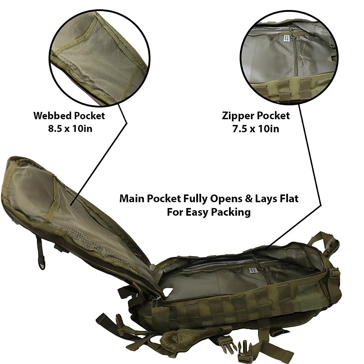 Exos Bravo Tactical Assault Backpack Rucksack (Olive Drab)