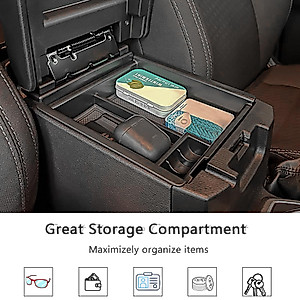 JDMCAR Center Console Organizer Tray Compatible with Toyota Tacoma Accessories 2016-2022 2023, Armrest Insert Container ABS Material Secondary Storage Box
