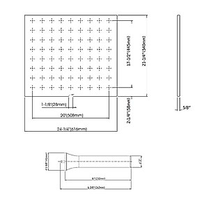 Dowell 24" x 21" Drawer Organizer Wood Peg Board - 9Pegs
