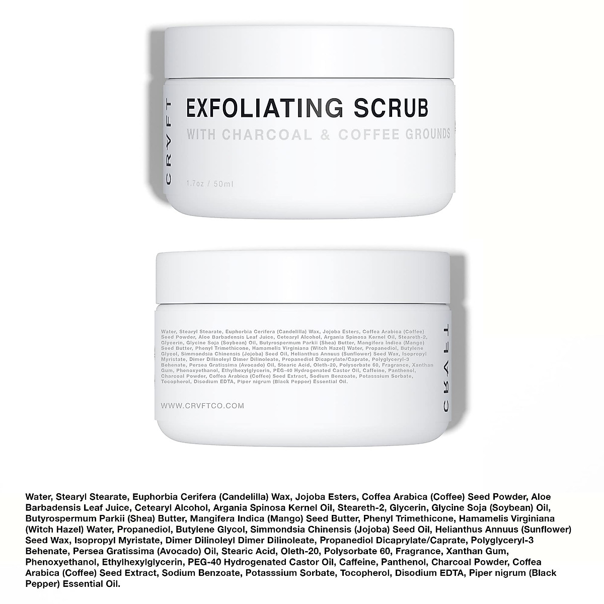 CRVFT Men’s Facial Care Kit | Aloe Vera Face Wash 3oz | Hyaluronic Moisturizer 1oz | Charcoal Exfoliating Scrub 1.7oz | 3 Piece Complete Daily Skin Care System | Look + Feel Your Best [Scented]