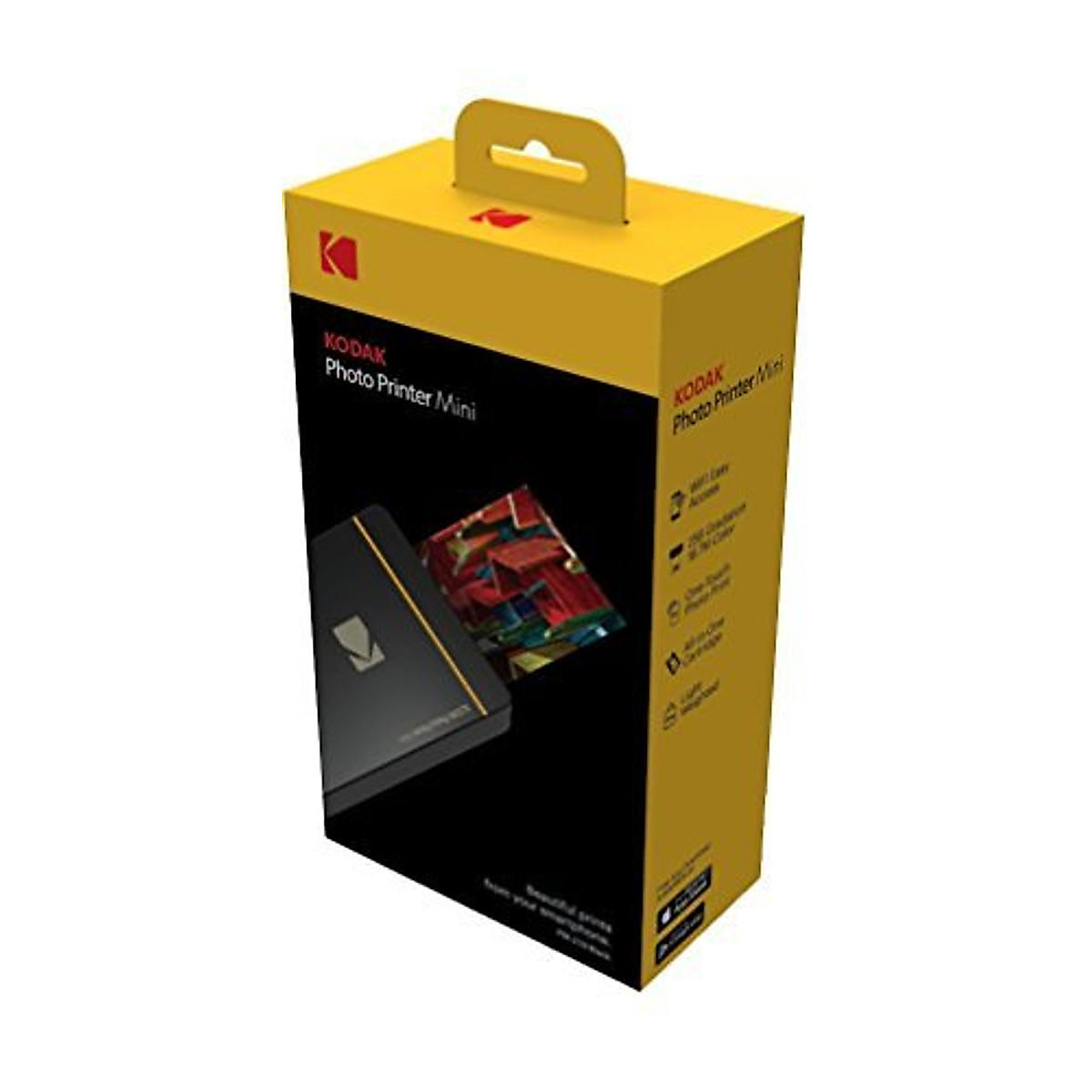Kodak Mini Portable Mobile Instant Photo Printer - Wi-Fi & NFC Compatible - Wirelessly Prints 2.1 x 3.4" Images, Advanced DyeSub Printing Technology (Black) Compatible with Android & iOS
