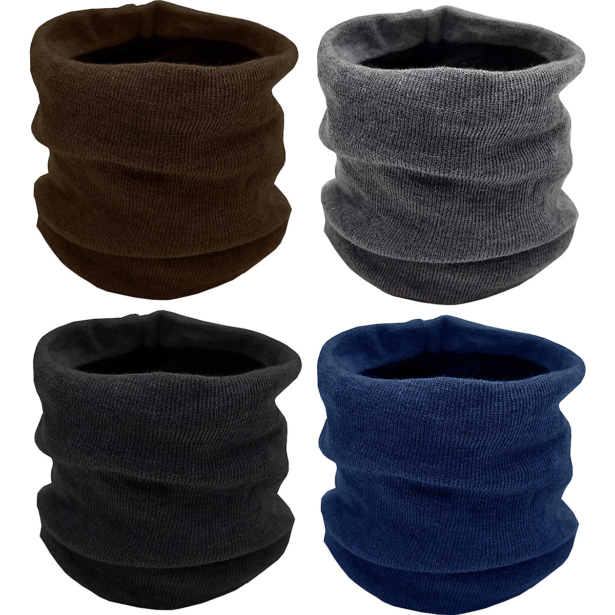 Winter Neck Gaiter, 12 Pack, Fleece Lined Interior Warm Cold Weather Scarf Wrap, Mens or Womens Bulk (12 Pack Assorted Solids)