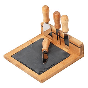 Chef's Basics Select Slate Cheese Board, 6 Piece Set, Multicolor
