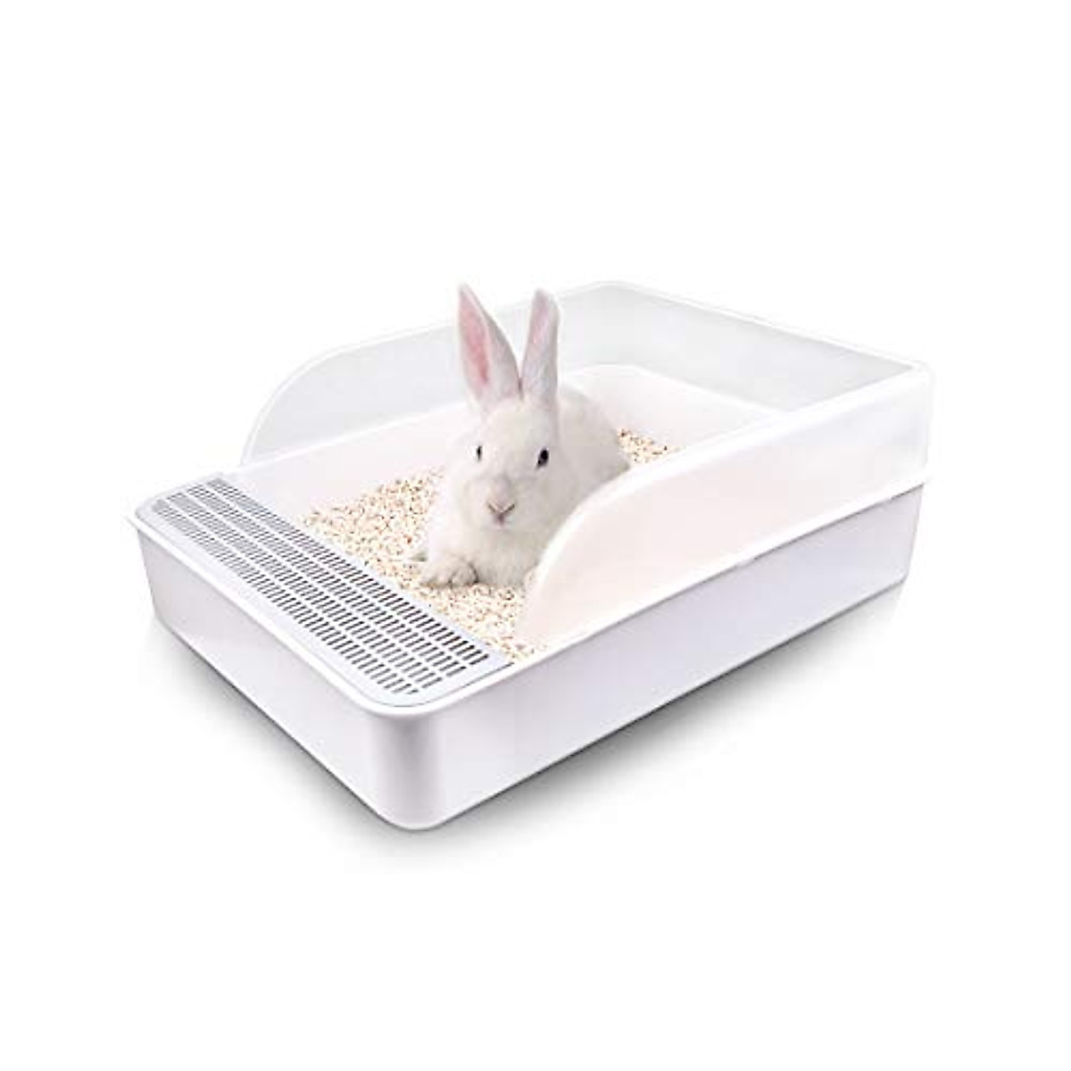 Tfwadmx Pet Small Rabbit Litter Box Toilet, Bunny Rectangle Potty Trainer, Corner Litter Box Pet Pan for Small Animal/Rabbit/Guinea Pig/galesaur/Ferret,etc