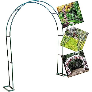 SEVSO Large Metal Garden Arch for Climbing Plant Wide 1.4M 1.2M 1.8M 2.4M 3M 3.5M Sturdy Durable Rose Archway Weather-Resistant Iron Tubular Pergola Trellis,White,W1.2M*H2.2M
