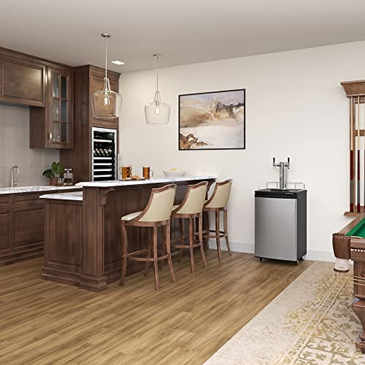 EdgeStar KC2000SSTWIN Full Size Stainless Steel Dual Tap Kegerator & Draft Beer Dispenser - Stainless Steel