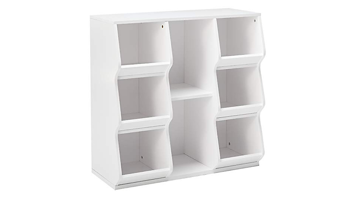 Kings Brand White Wood Cubby Storage Cabinet