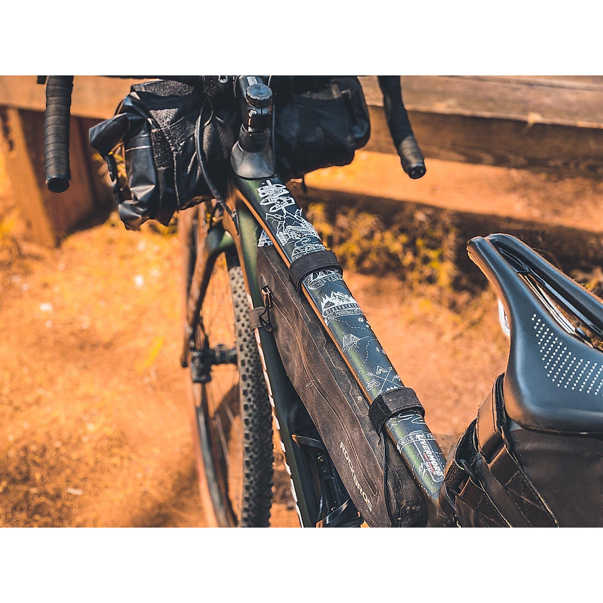 All Mountain Style Honeycomb High Impact Frame Guard Road/Gravel - Clear Bike Frame Protector Supports Universal Fitting - Helps Protect Your Bike from Scratches, Chips and Dings (Bikepacking White)