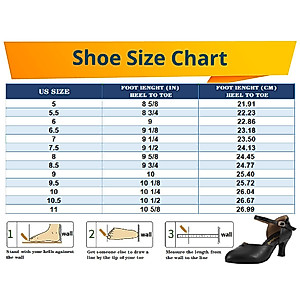 Women's Ballroom Salsa Latin Dance Pumps Wedding Ankle Strap Heels Character Shoes, Black 7.5 M US