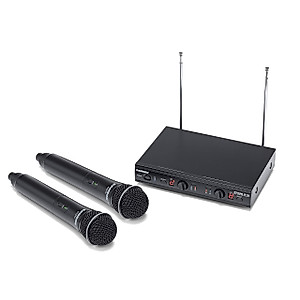Samson Stage 212 Dual Vocal VHF Frequency Agile Wireless System (2) Q6 Dynamic Mics