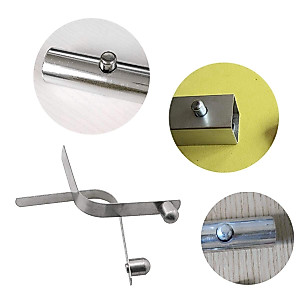 ZRM&E 6pcs 8mm Single Bead Solid Riveting 304 Stainless Steel V-shaped Spring Clips Canoe Paddle Spring Clip Telescopic Folding Tube Hole Positioning Leaf Spring