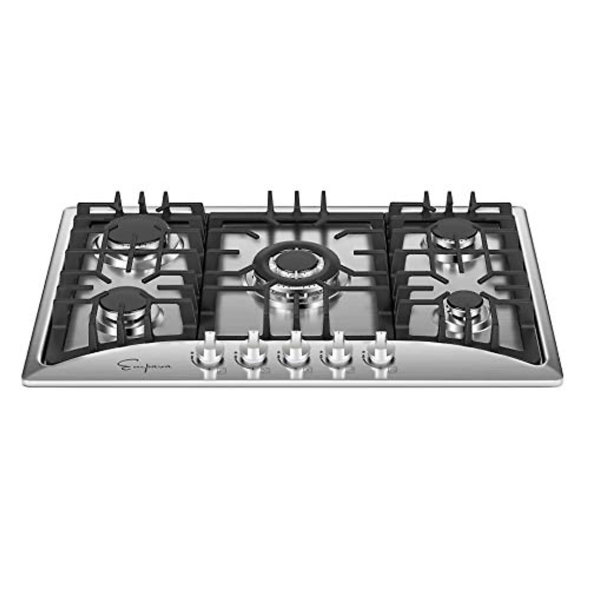 Empava 30 Inch Gas Cooktop with 5 World Class Made in Italy SABAF Burners, LPG/NG Convertible, Ideal RV Top Stoves for Kitchen, Stainless Steel