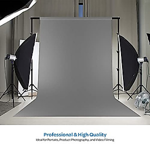 LimoStudio 10' x 20' (W x H) Pure Gray Backdrop Background Screen, Higher Density Premium 150 GSM Synthetic Material Fabric, Solid Seamless Grey Muslin for Professional Photo Studio, AGG3211
