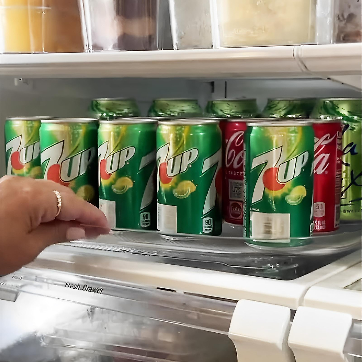 Square Lazy Susan for Refrigerator, 15.8''x 11.8'' 360° Rotate Clear Rectangular Turntable Organizer for Countertop Fridge Organizers and Storage for Kitchen,Home,Office