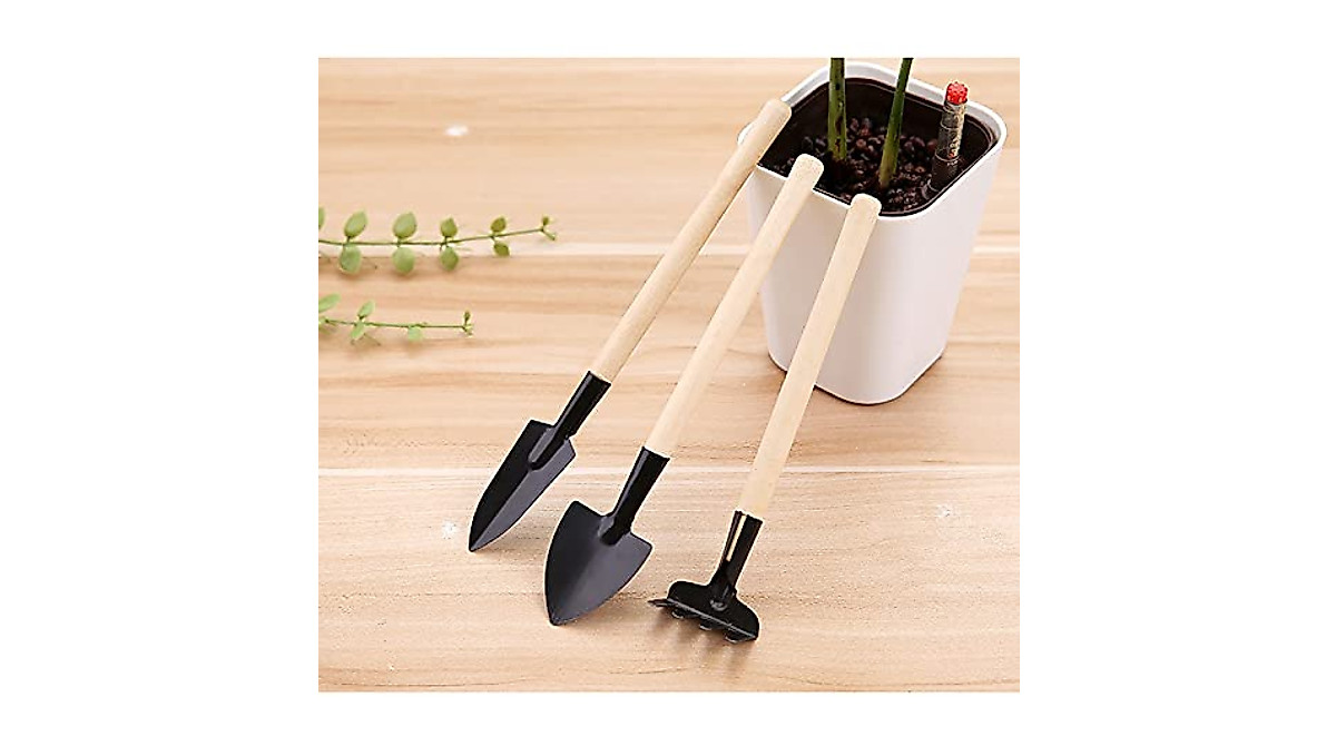 Mini Garden Tool Set of 3 Garden Hand Shovels Gardening Kit with Wood ...
