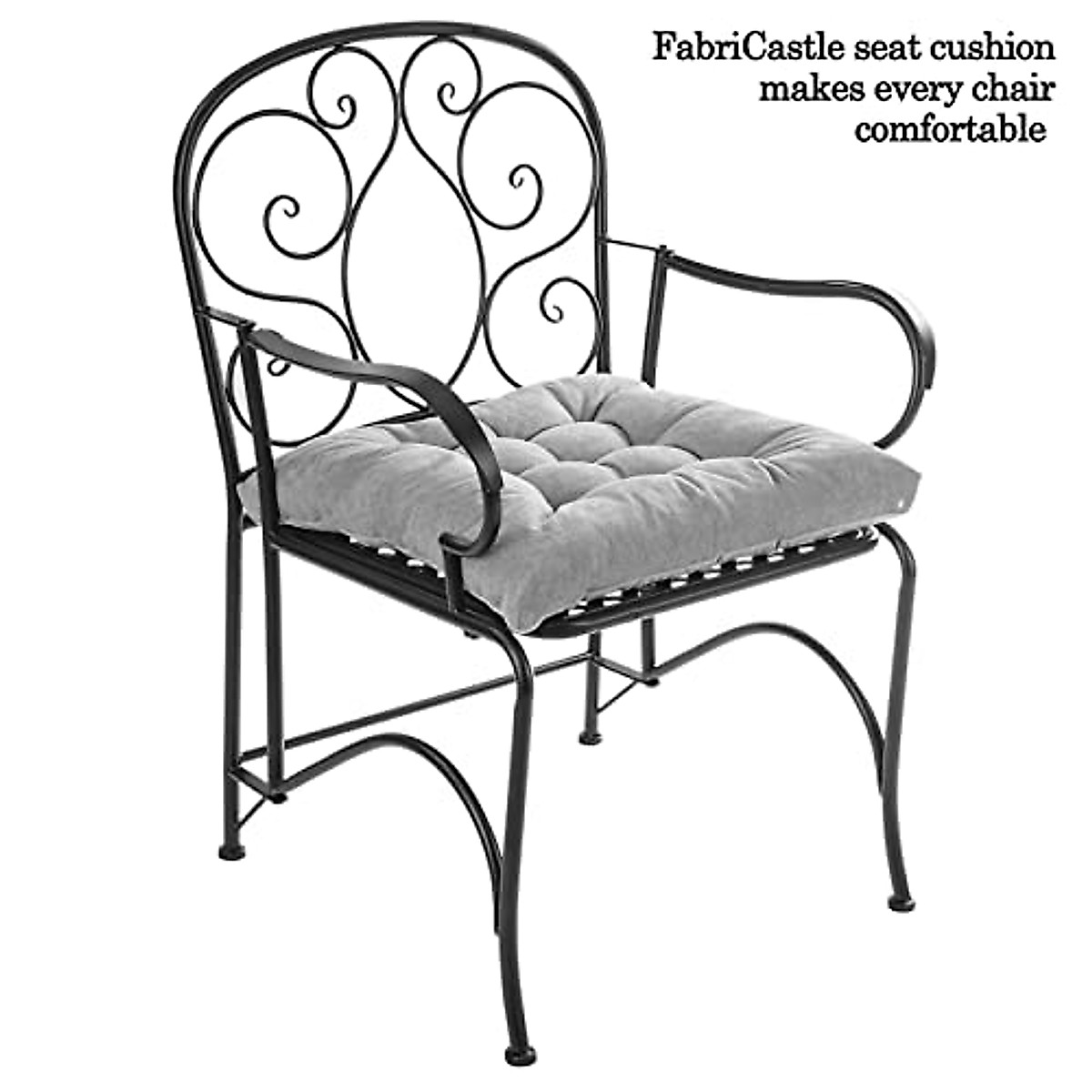 FABRICASTLE Outdoor Chair Cushions Patio Cushion Premium Comfortable Thick Fill Tufted 19" x 19" Floor Wicker Seat Pads, 2 Count (Grey, 2)