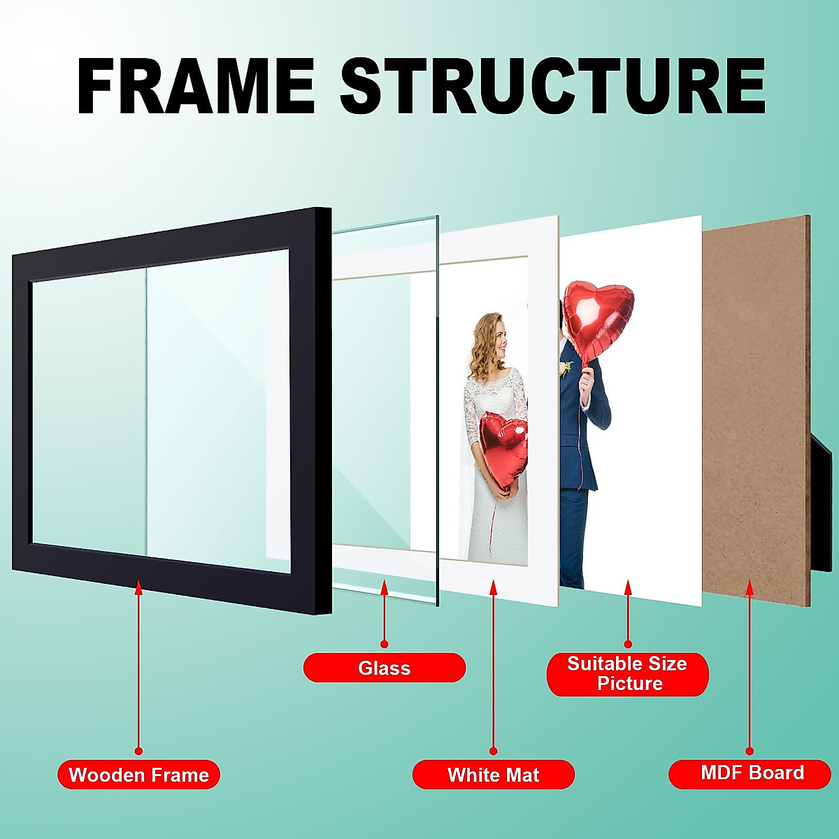RPJC 11x14 inch Picture Frame Made of Solid Wood and High Definition Glass Display Pictures 8x10 with Mat or 11x14 Without Mat for Table Top Display and Wall Mounting Photo Frame with Stand Brown