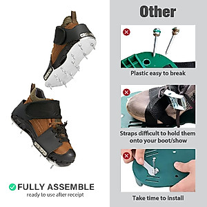 Leweio Epoxy Floor Spiked Shoes -Metal Plate Gunite Spiked Screeding Shoes with 3/4” Short Spikes Perfect For Epoxy Resin