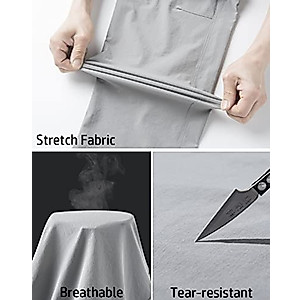 MANSDOUR Men's Hiking Pants Convertible Quick Dry Lightweight Zip-Off Outdoor Work Pants Waterproof Tactical Cargo Fishing Mountain Travel Trousers Breathable Casual Camping Safari Pants Green