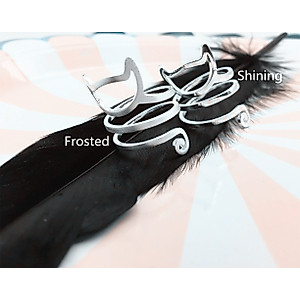 Helen de Lete Innovative Lovely Cat Kitty Sterling Silver Ring (Large Size) 4G Sterling Silver, Updated Version