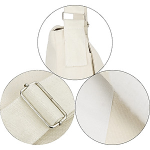 Canvas Messenger Bag Cross Body Bag Shoulder Bag Simple Design Thick and Sturdy (Beige)