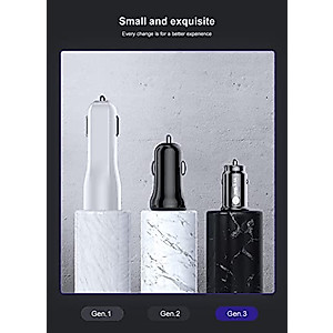 EONLINE 3.1A Charger PD Quick Car Charging Adapter USB C Car Charger Compatible with Samsung/Vivo/iPhone (Black),TE-339PD