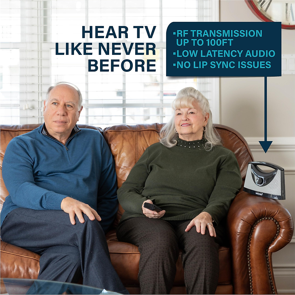 SEREONIC PRO Soundbox: Top-Grade Wireless TV Speakers for Smart TV, Optimal TV Speaker, Prime Wireless Speakers for TV, Enhancing Speakers for TV Sound for Hard of Hearing (Black)