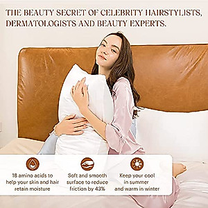 LILYSILK Natural Silk Pillowcase for Hair and Skin with Cotton Underside Standard 20x26 Inch White 1pc 19 Momme