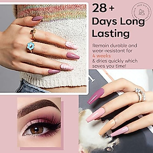 modelones Gel Nail Polish Kit with U V Light 48W Nail Dryer 7 Nude Colors Gel Nail Polish Set, No Wipe Base Top Coat, Nail Primer, Nail Art Decorations, Integrated Manicure Tools Kit,Gift for women