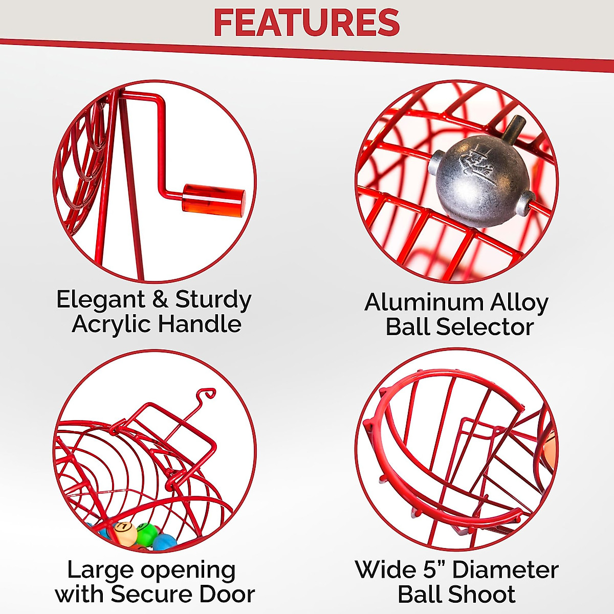 MR CHIPS Professional Bingo Game Set with Jumbo Cage, 1.57 Inch Double Sided Ping Pong Balls, Large Master Board for Adults, Kids, Seniors